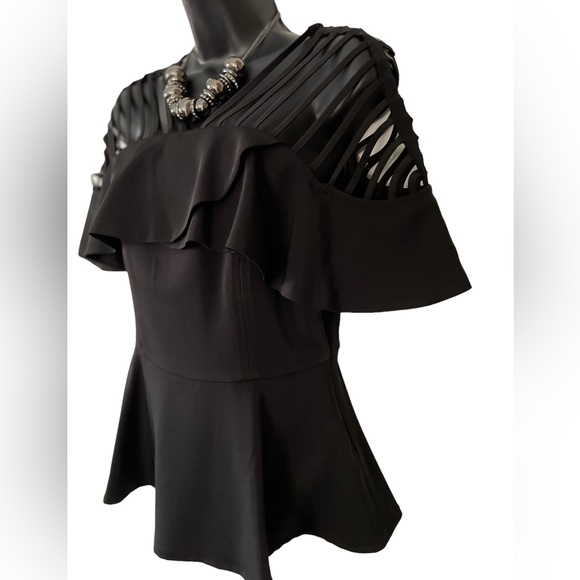 Gracia | Tops | Copy Gracia Black Solid Off Shoulder Ruffled Strappy ...